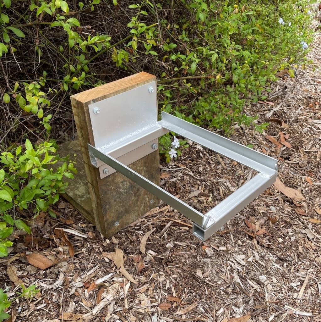 Wall or Fence Mounted Native Bee Hive Stand Galvanized OATH