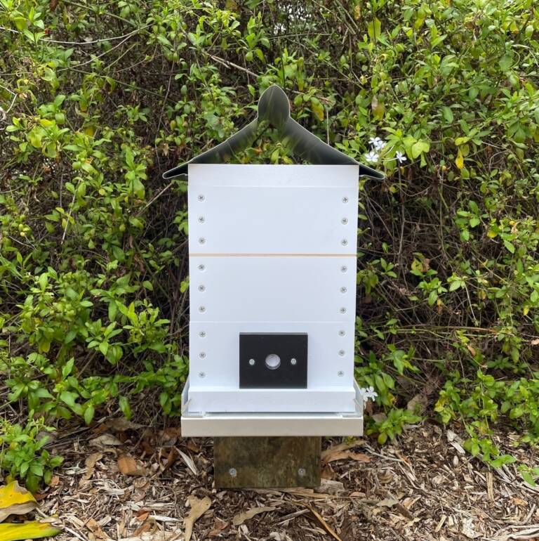 Wall or Fence Mounted Native Bee Hive Stand Galvanized OATH